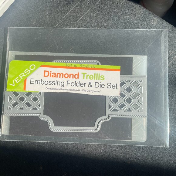 tonic studios | Other | Tonic Studios Diamond Trellis Embossing Folder ...